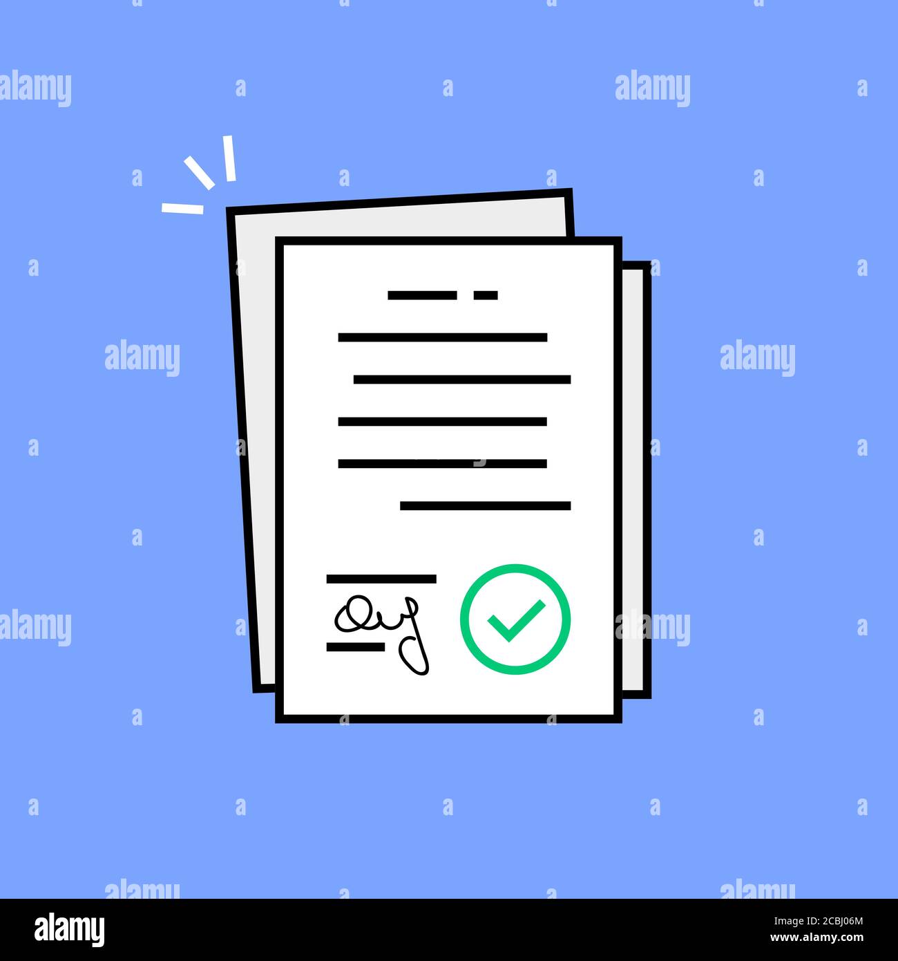 Agreement document icon on Stock Vector Images - Alamy