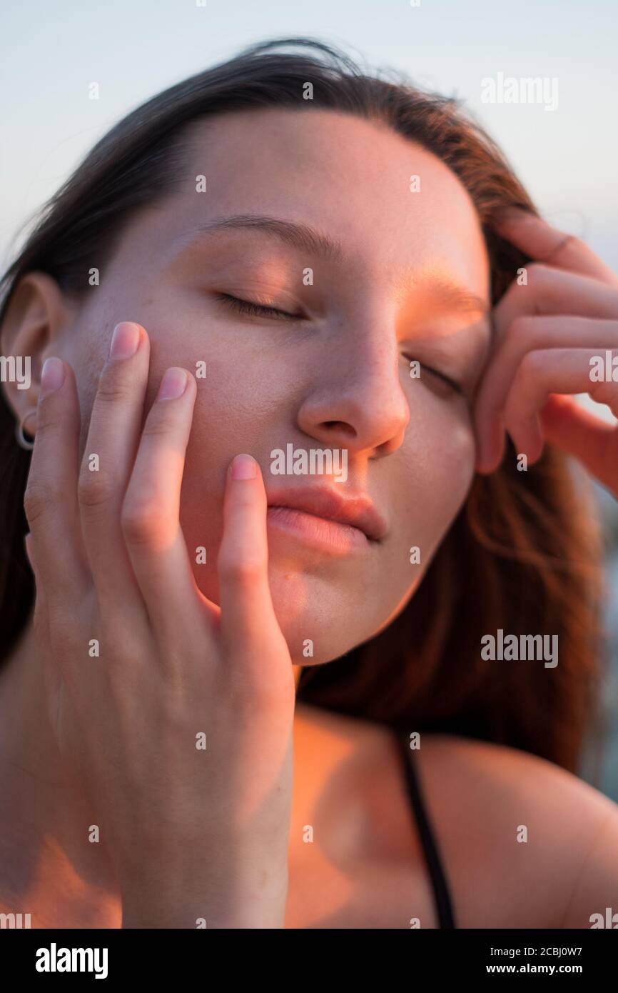 Touch face hi-res stock photography and images - Alamy