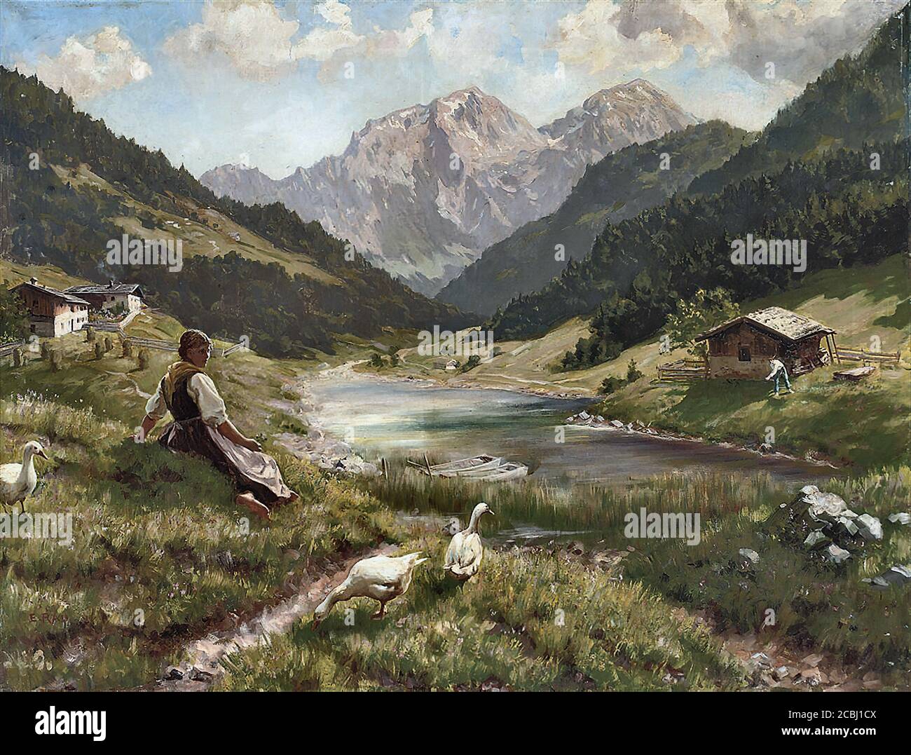 Rau Emil - Summer in the Alps - German School - 19th and Early 20th ...