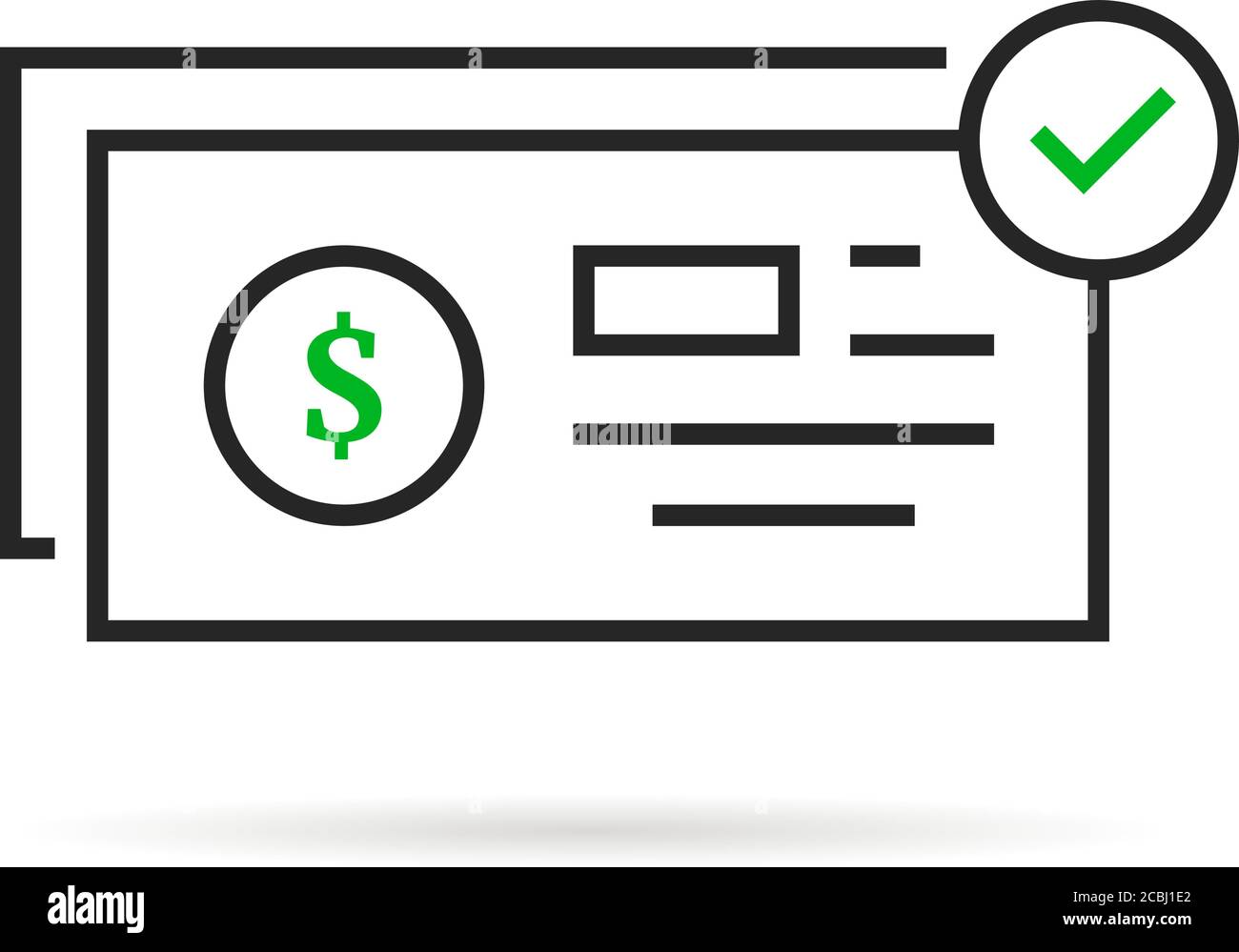 linear bank check icon like payment Stock Vector Image & Art - Alamy