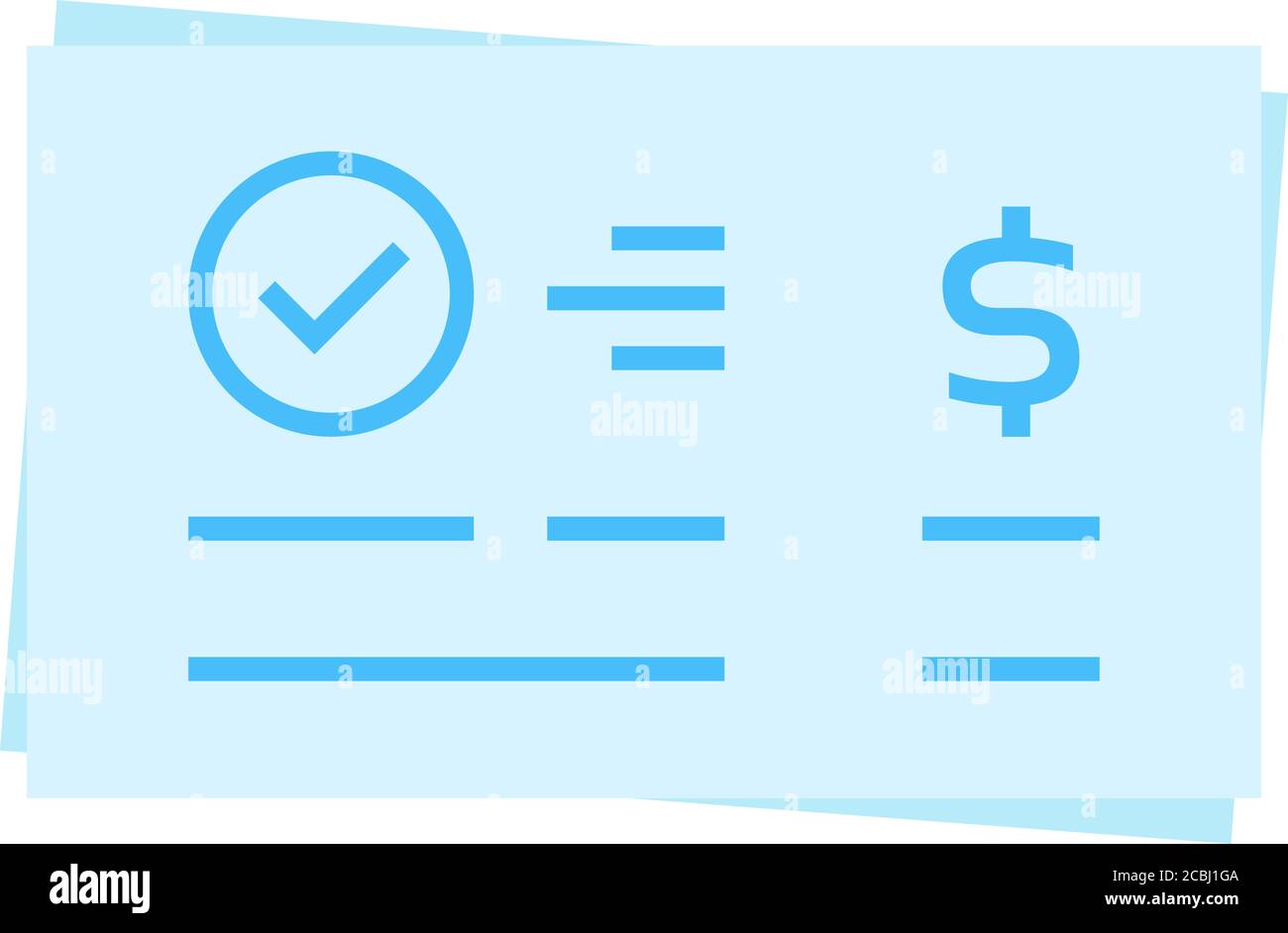 blue money cheque isolated on white Stock Vector Image & Art - Alamy