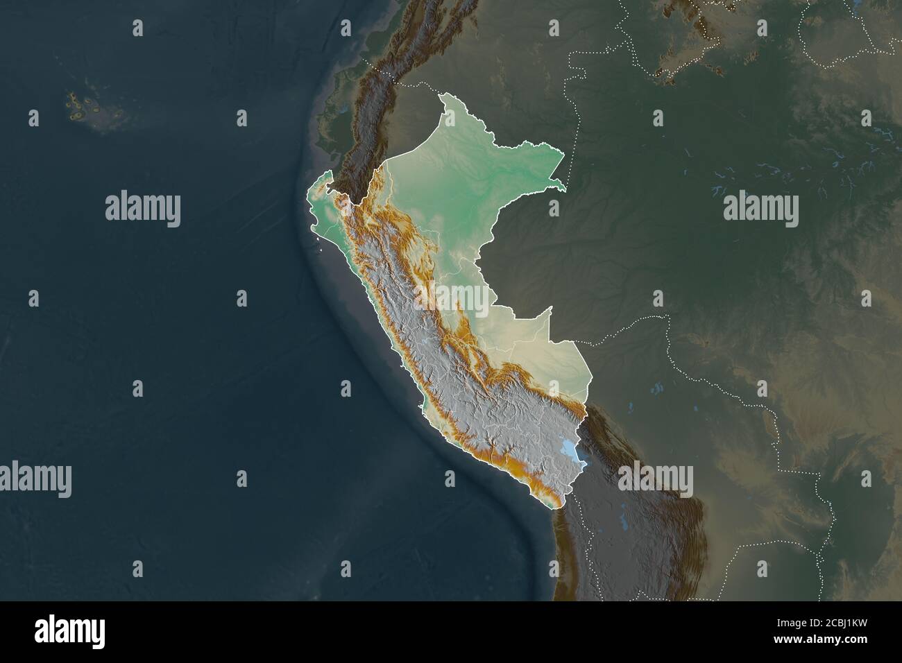 Peru relief map hi-res stock photography and images - Alamy
