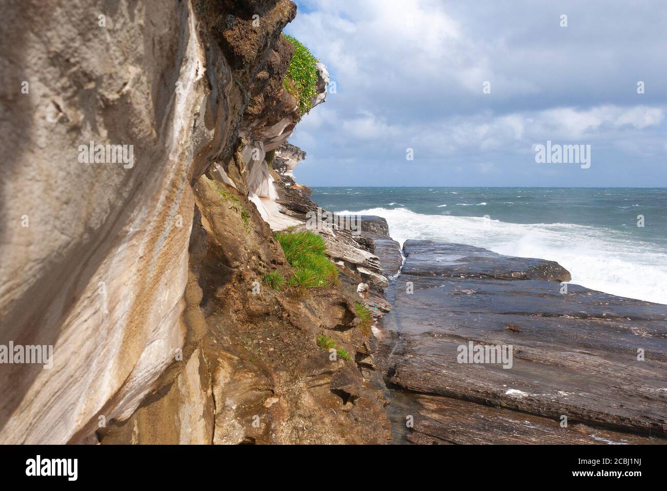 Storm waves crashing on the rocks, Bondi Australia Stock Photo - Alamy