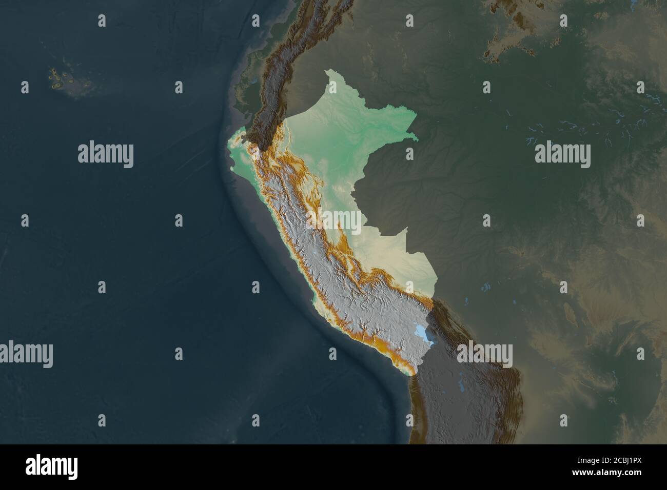 Peru relief map hi-res stock photography and images - Alamy
