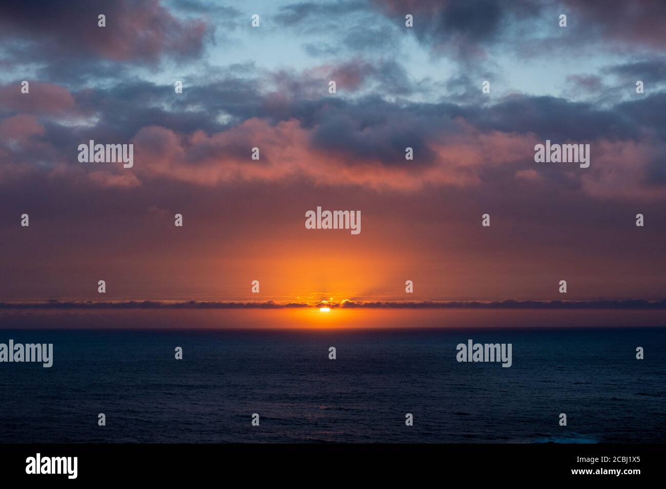 Sunset over the Atlantic Ocean Stock Photo - Alamy