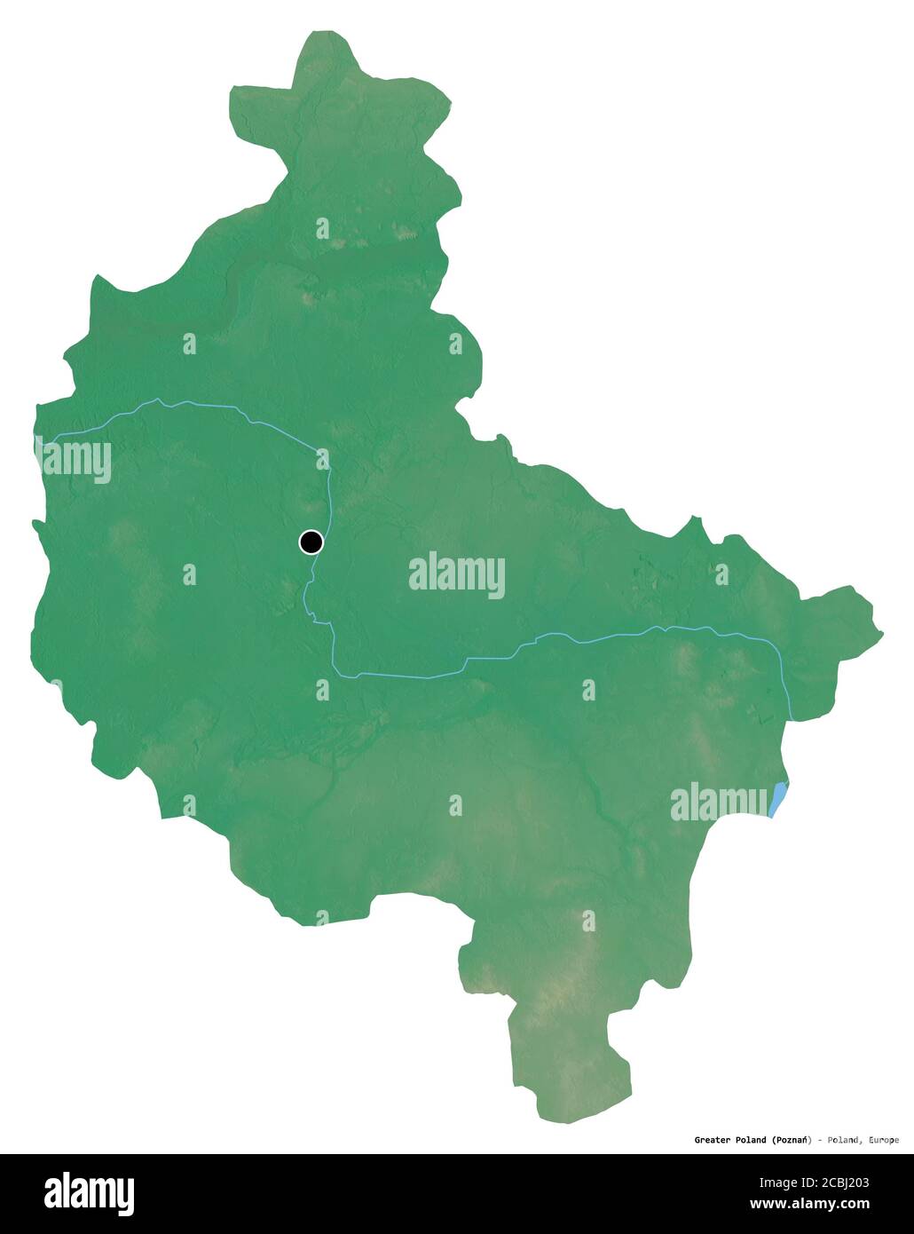 Shape of Greater Poland, voivodeship of Poland, with its capital ...