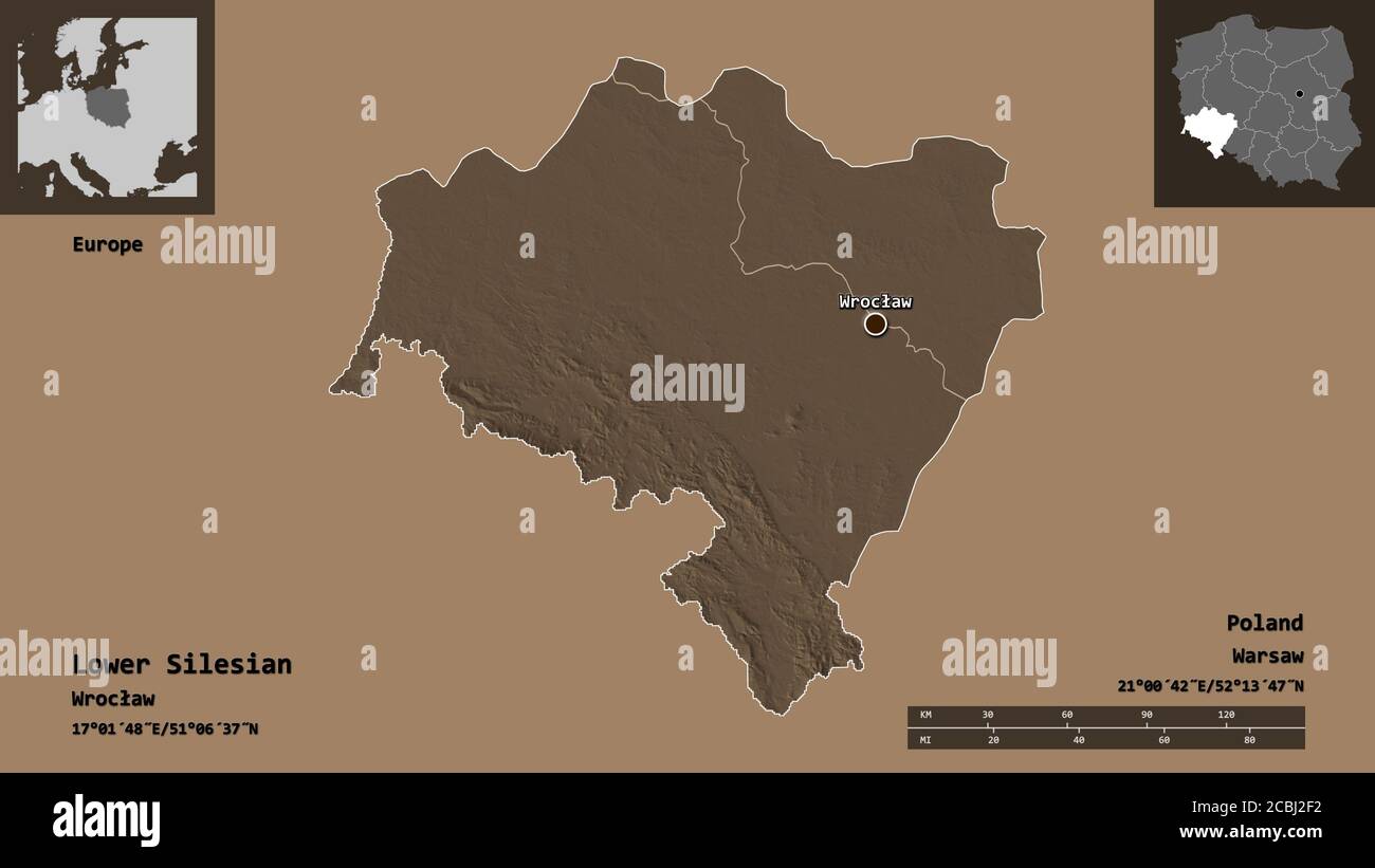Shape of Lower Silesian, voivodeship of Poland, and its capital ...