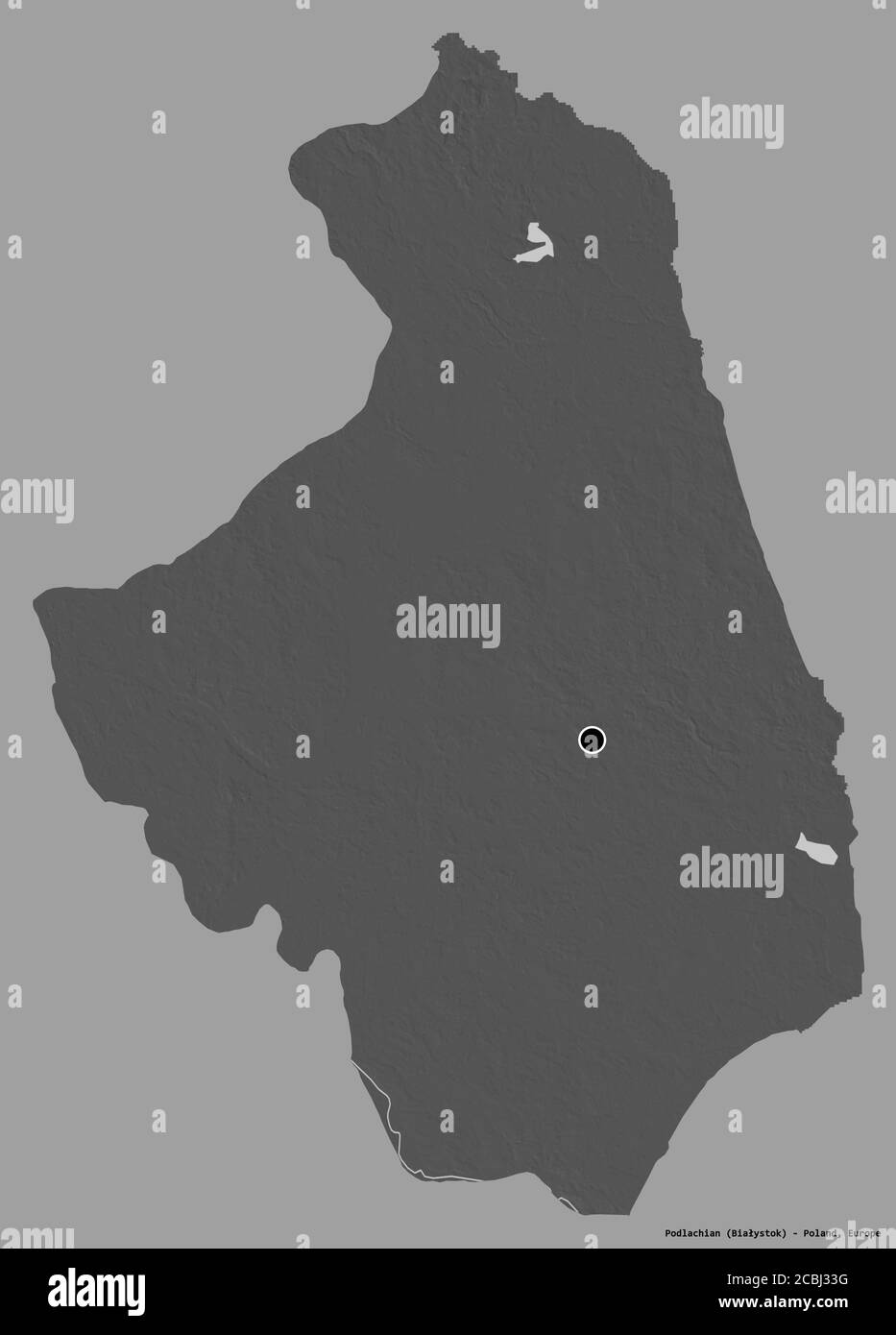 Shape of Podlachian, voivodeship of Poland, with its capital isolated ...