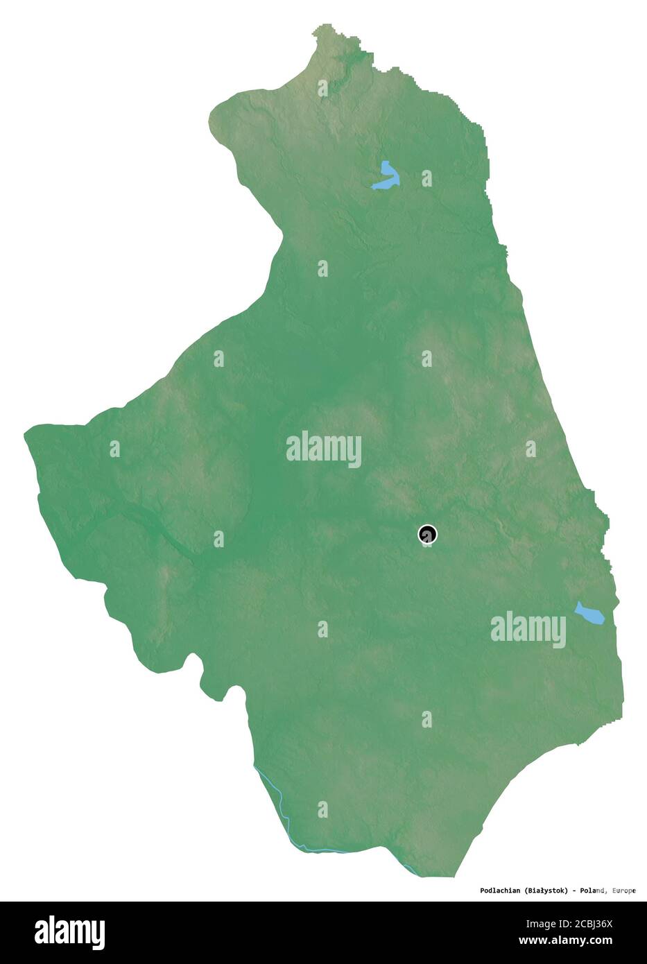 Shape of Podlachian, voivodeship of Poland, with its capital isolated ...
