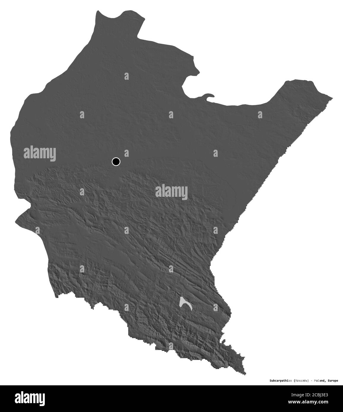 Shape of Subcarpathian, voivodeship of Poland, with its capital ...