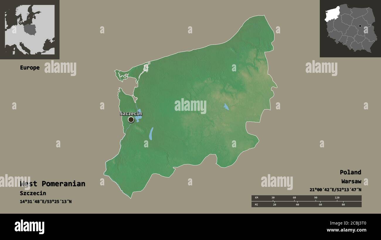 Shape of West Pomeranian, voivodeship of Poland, and its capital ...