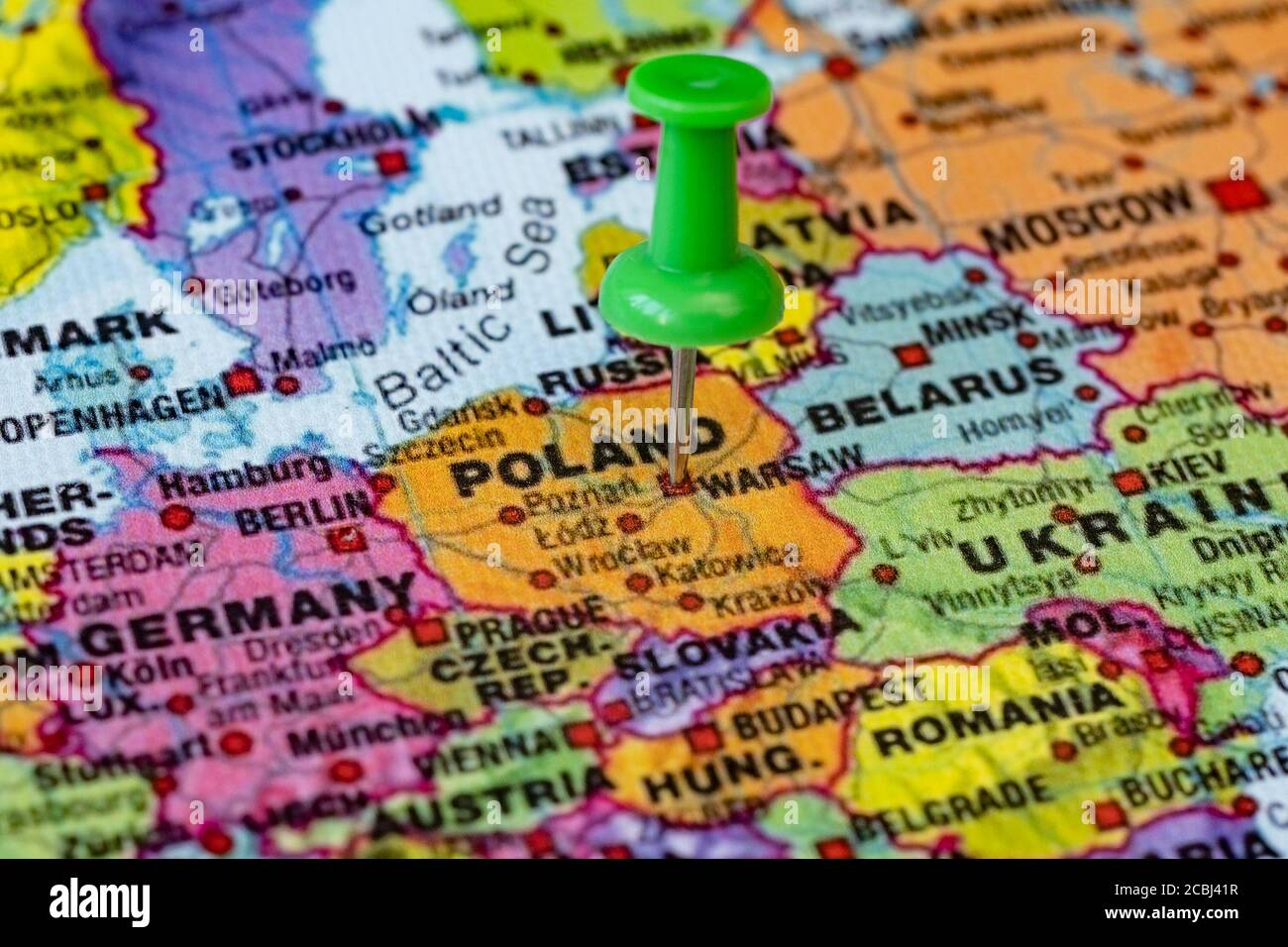 Warsaw outline map hi-res stock photography and images - Alamy