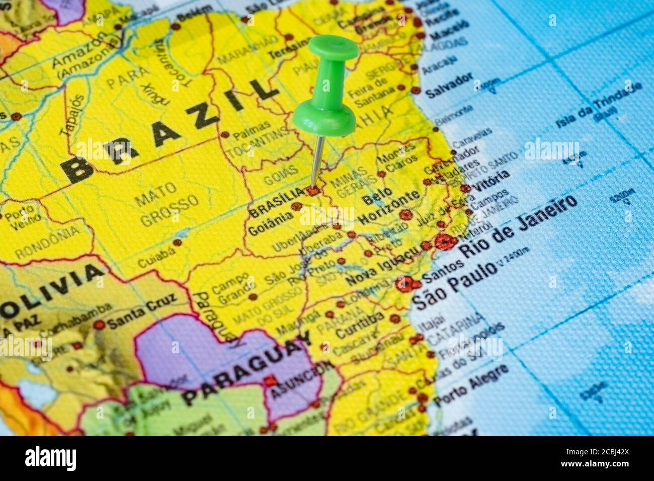 Geotag pointing capital of Brazil called Brasilia Stock Photo - Alamy