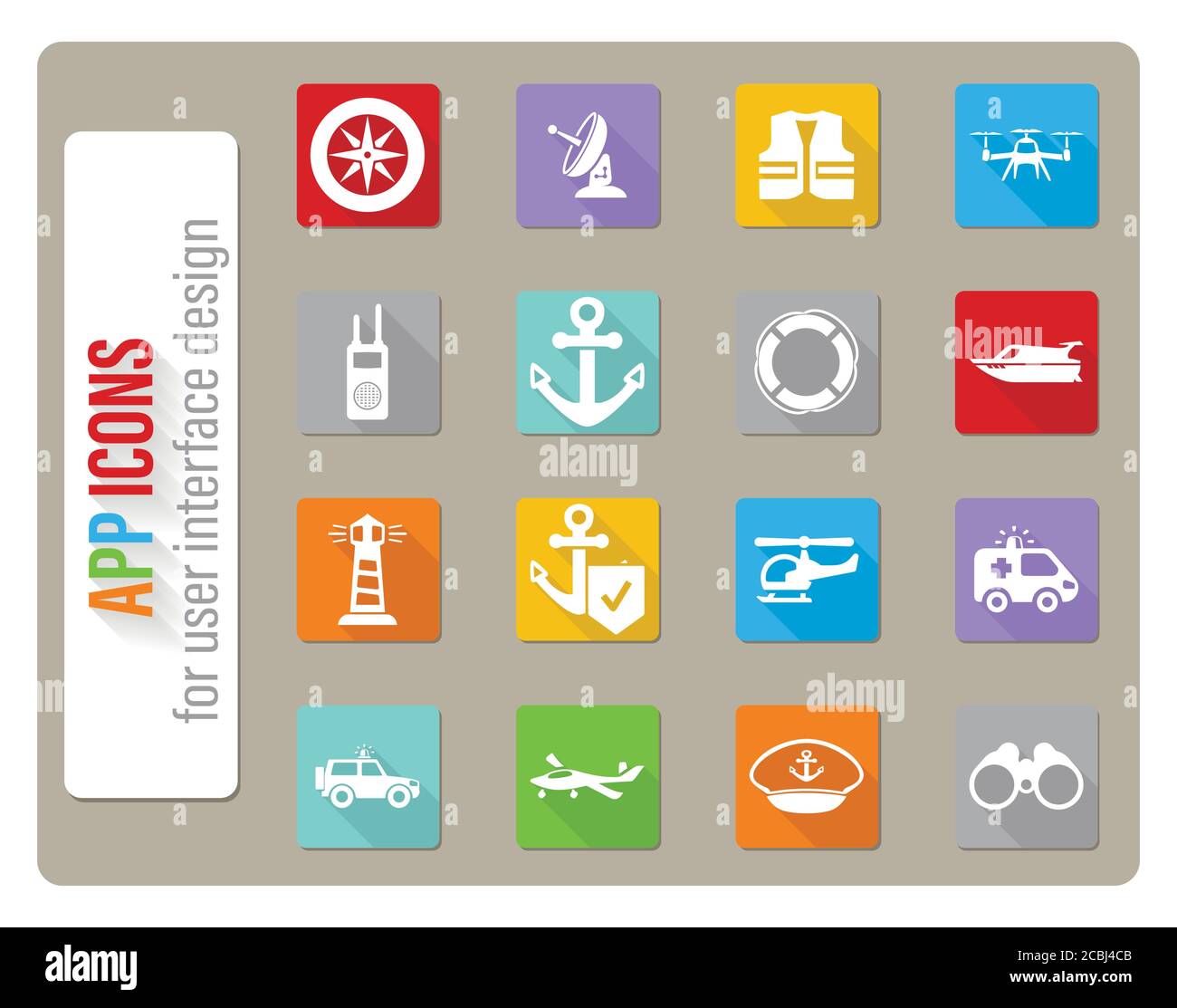 coast guard icon set Stock Vector Image & Art - Alamy