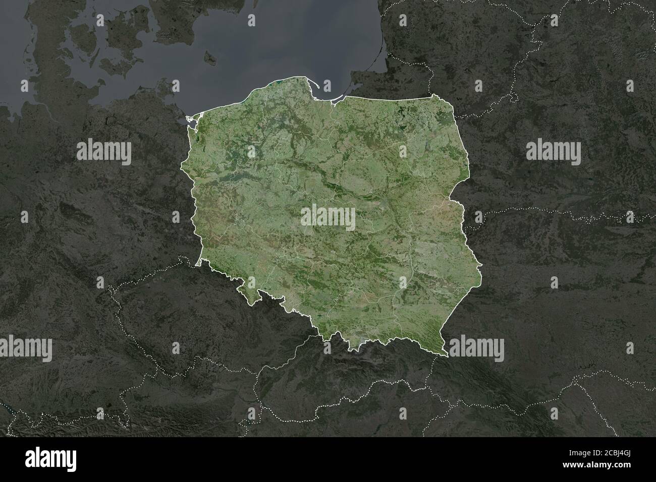 Shape of Poland separated by the desaturation of neighboring areas ...