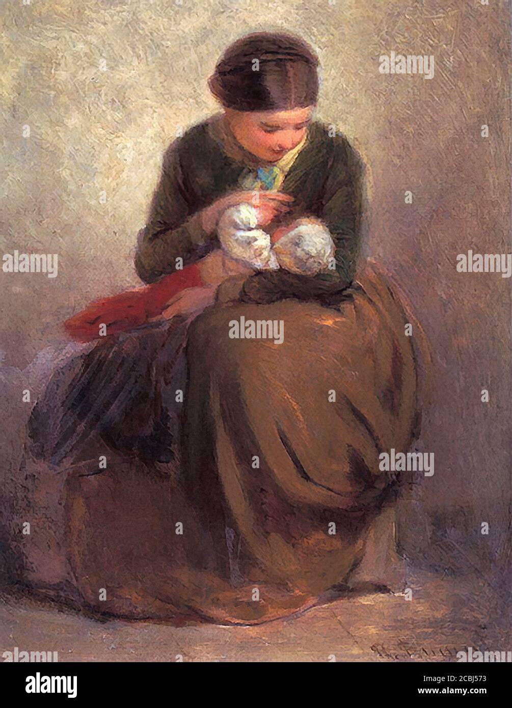 Rumpf Peter Philipp - Stillende Mutter - German School - 19th Century ...