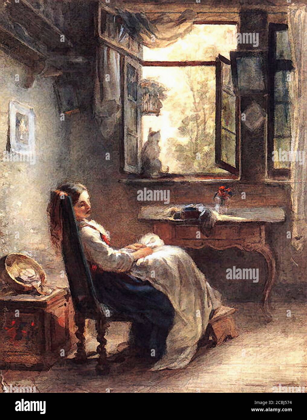 Rumpf Peter Philipp - Schlafendes MÃ¤dchen 2 - German School - 19th ...