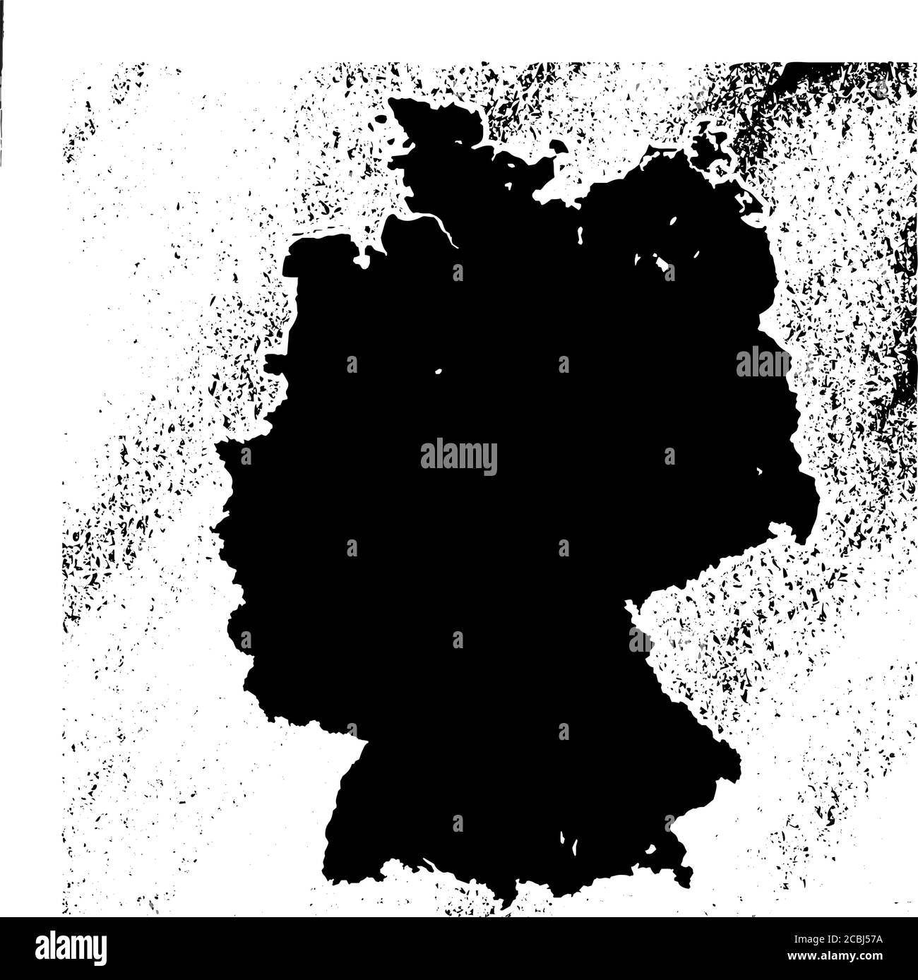 German map on vintage background. Black and white hand drawn ...