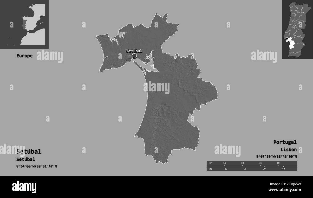 Map of setubal Black and White Stock Photos & Images - Alamy