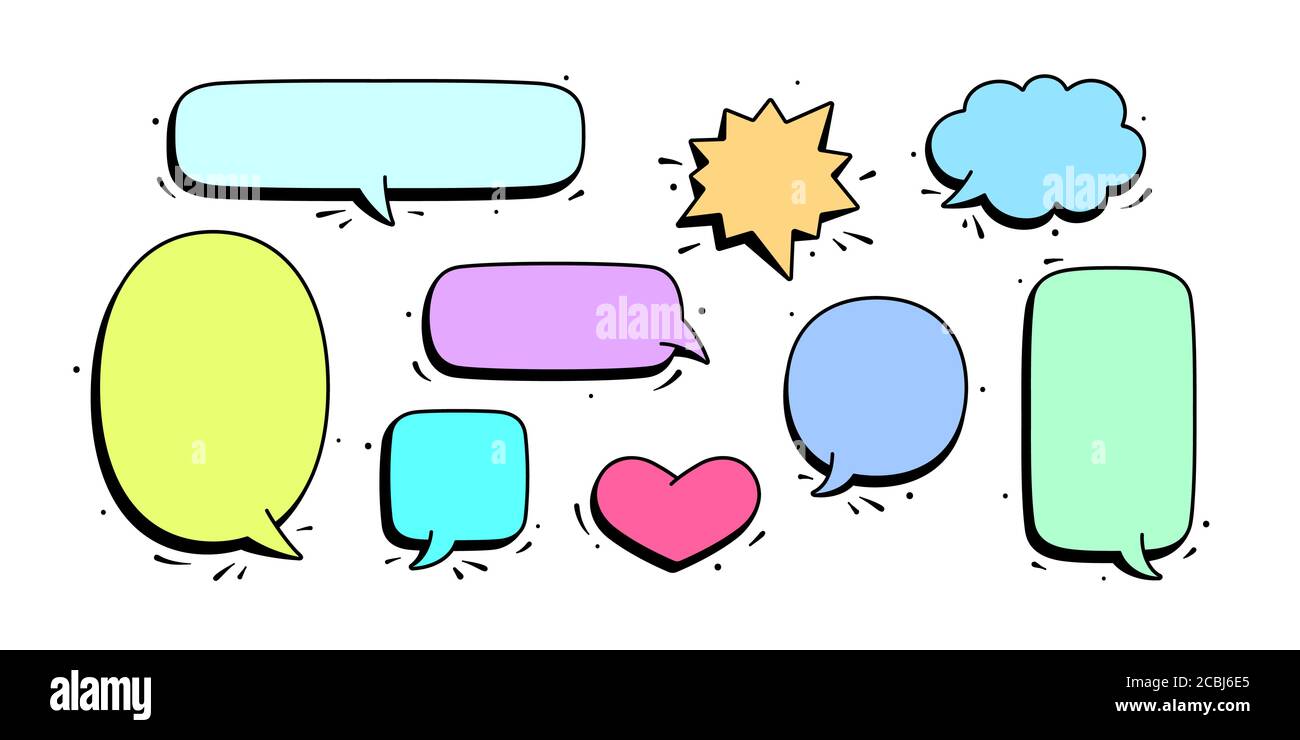 Speech bubble. Set of chat message Stock Vector Image & Art - Alamy