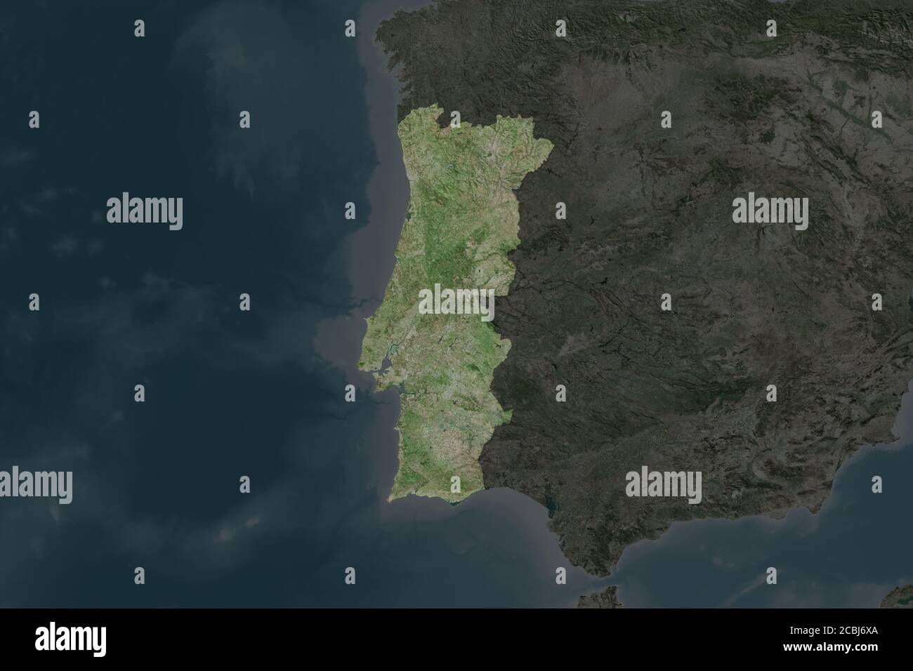 Shape of Portugal separated by the desaturation of neighboring areas ...