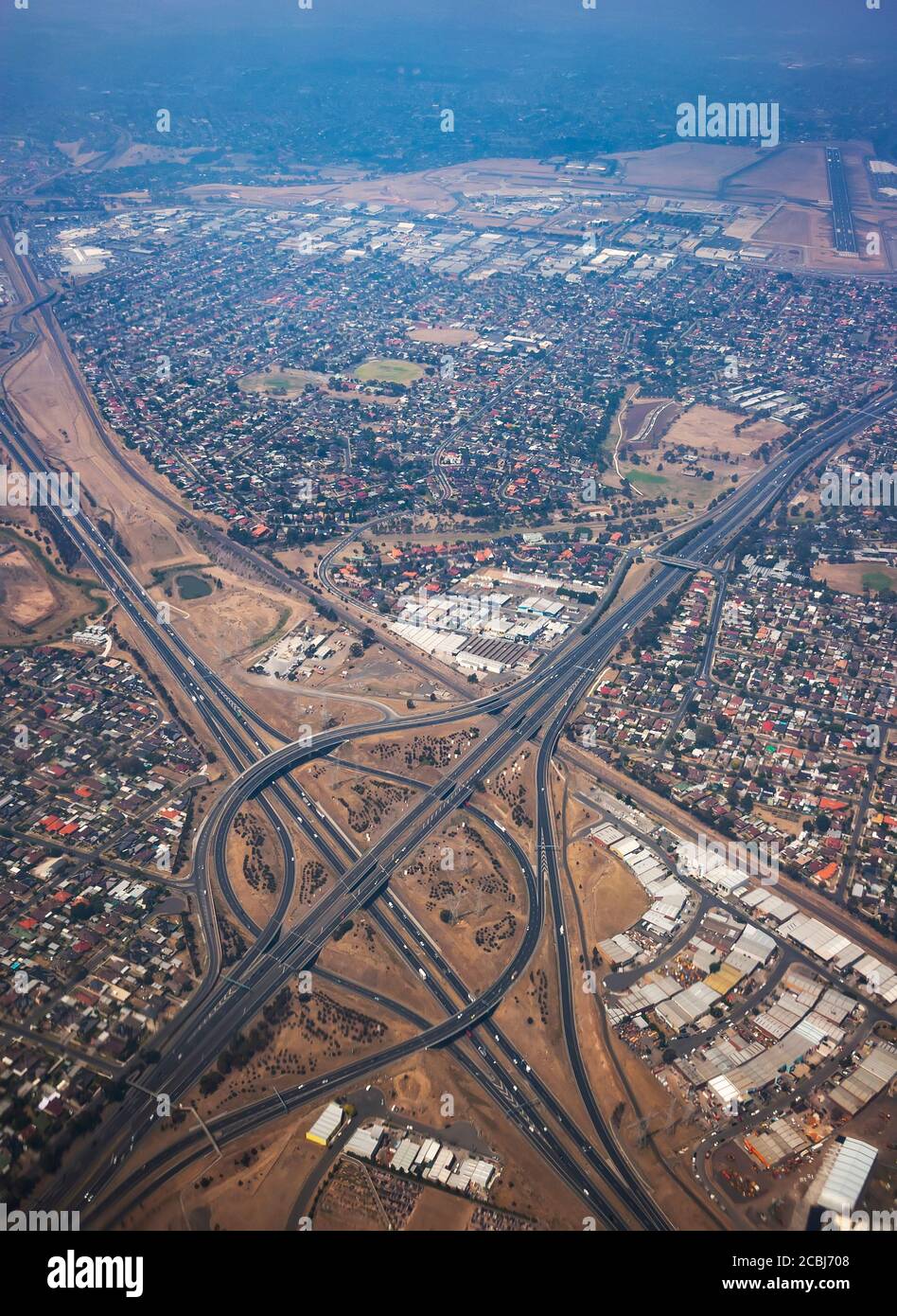 Aerial view of road intersection in Queensland, Australia Stock Photo ...