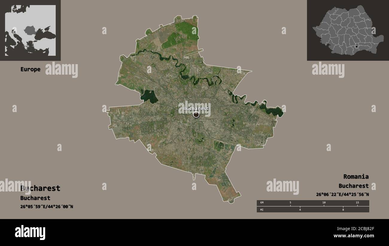 Shape of Bucharest, municipality of Romania, and its capital. Distance ...