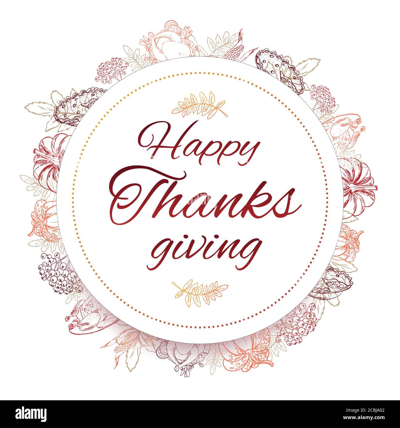 Thanksgiving typography. Hand drawn vector illustration with pumpkins ...