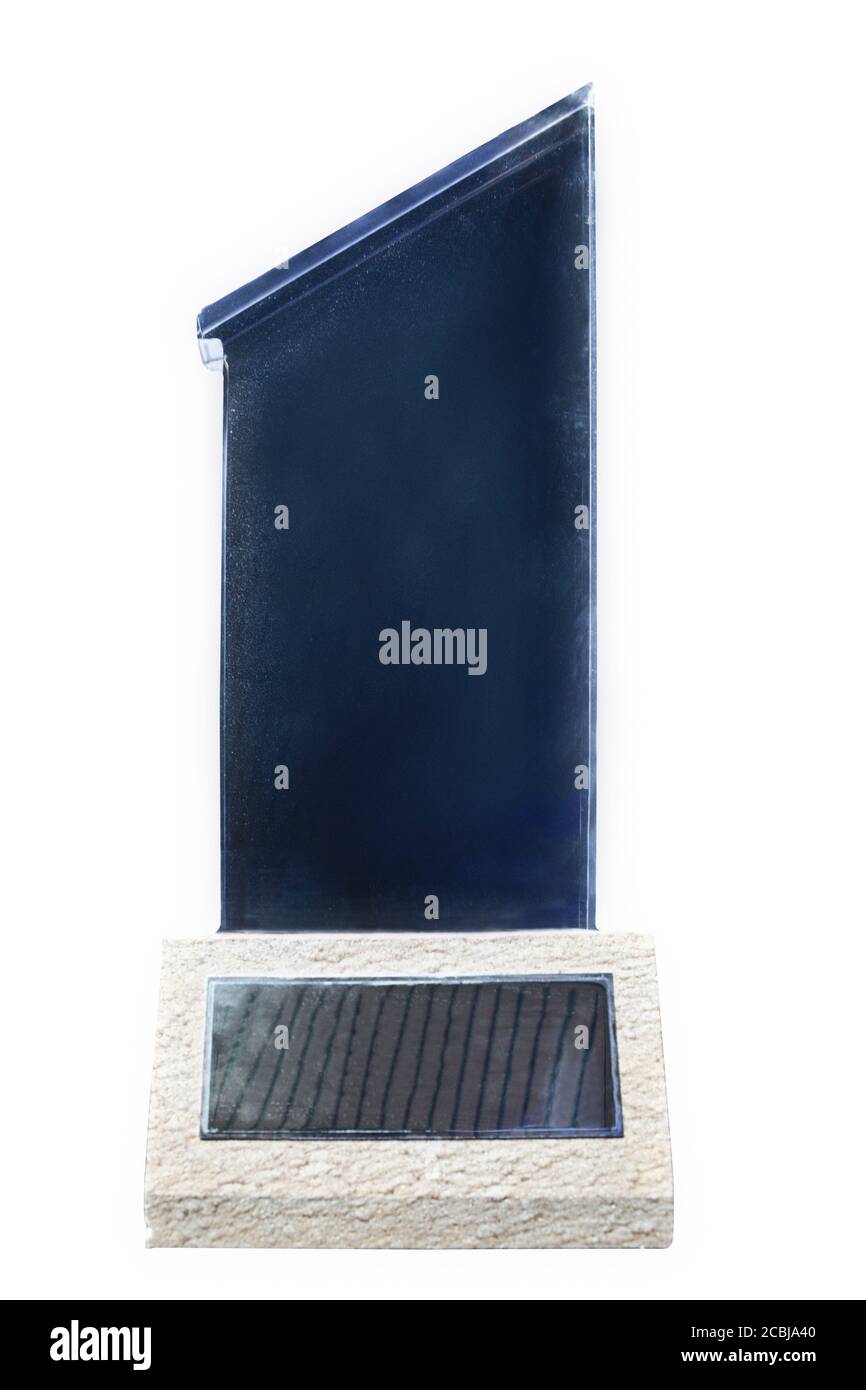 A stone plaque on a white background Stock Photo - Alamy