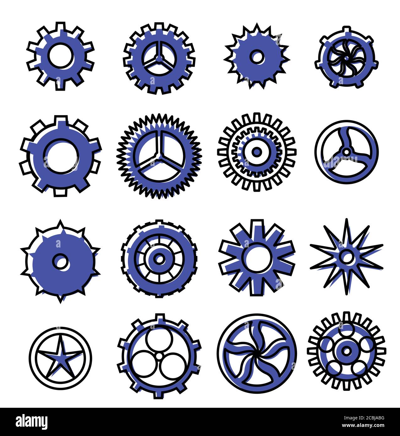 Set of different icons gears. Vector illustration. Vector elements ...