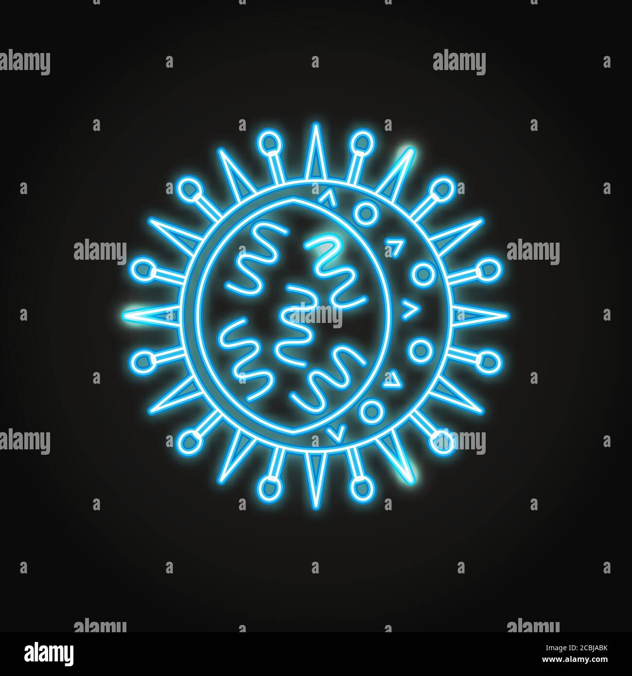 Neon influenza virus cell icon in line style. Vector illustration Stock ...