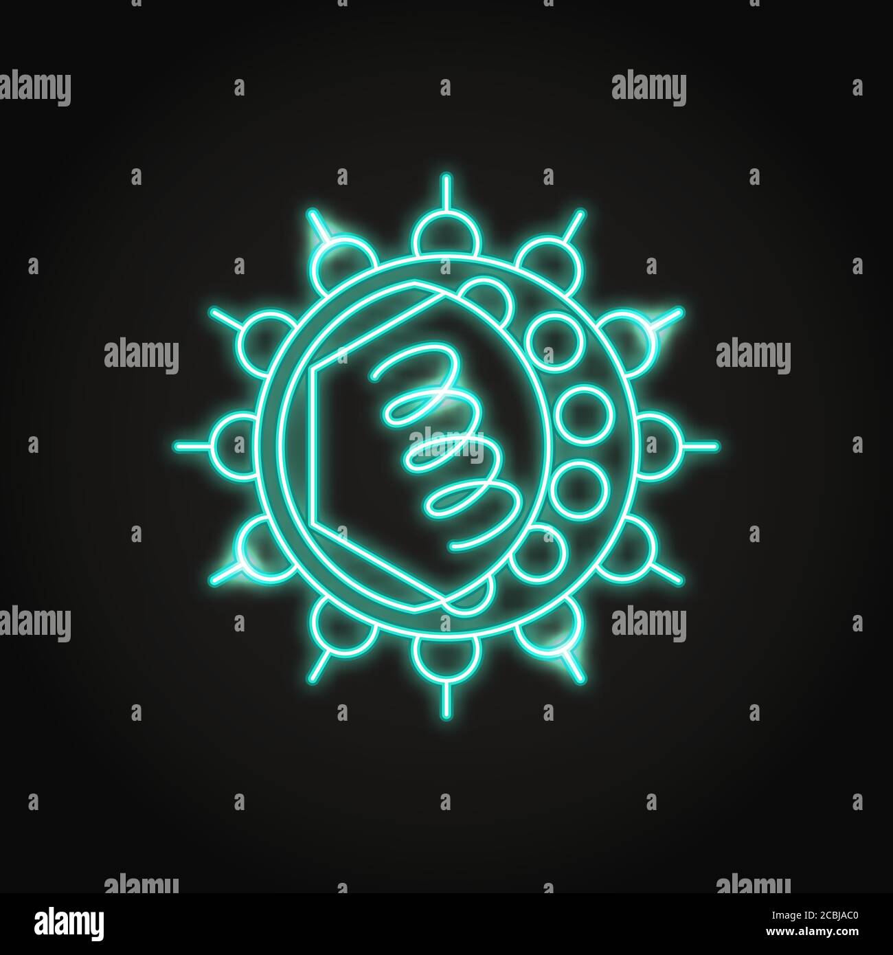 Neon varicella zoster icon in line style. Chickenpox virus cell symbol ...
