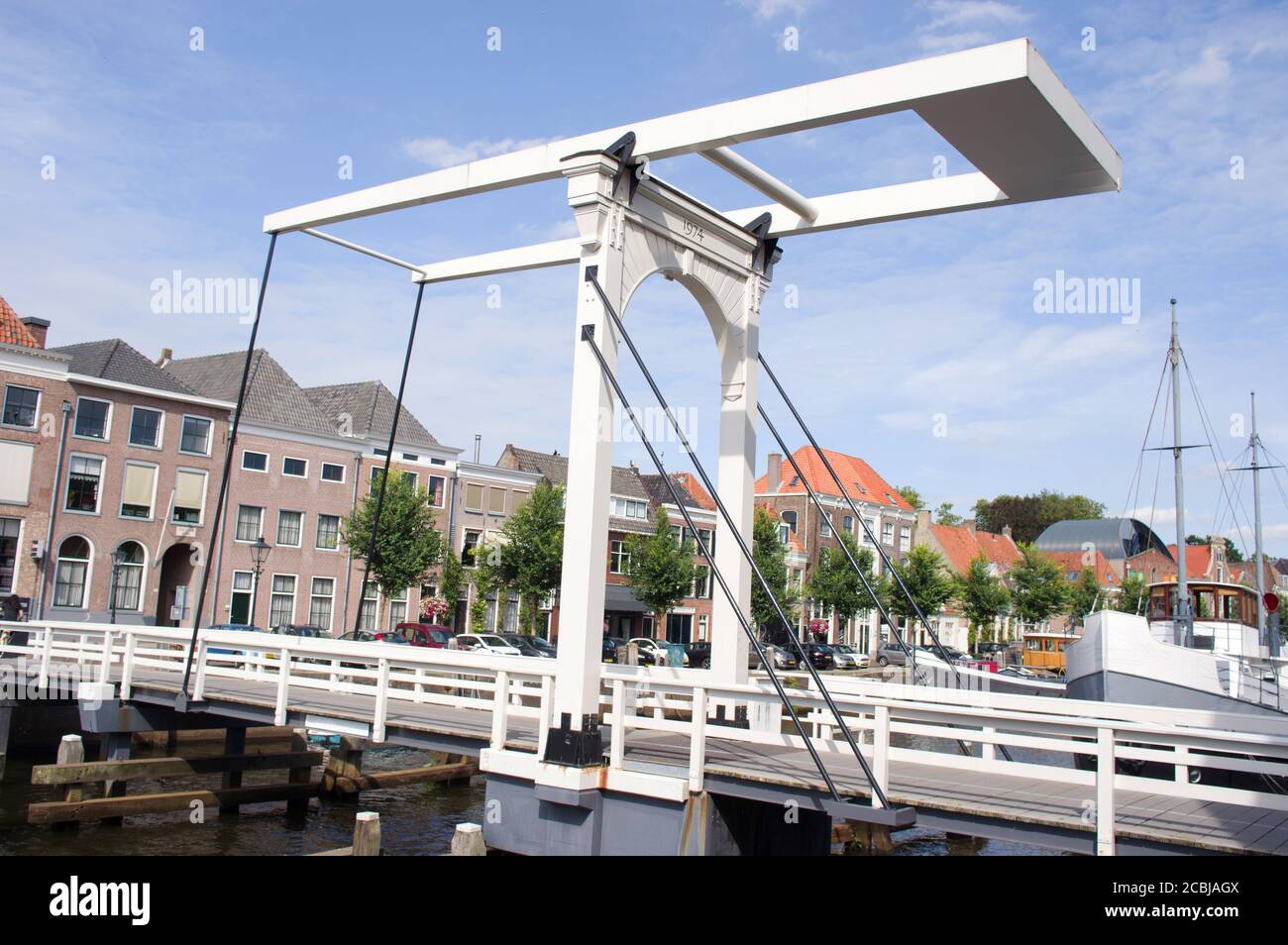 Old historic white drawbridge in Zwolle, Netherlands Stock Photo - Alamy