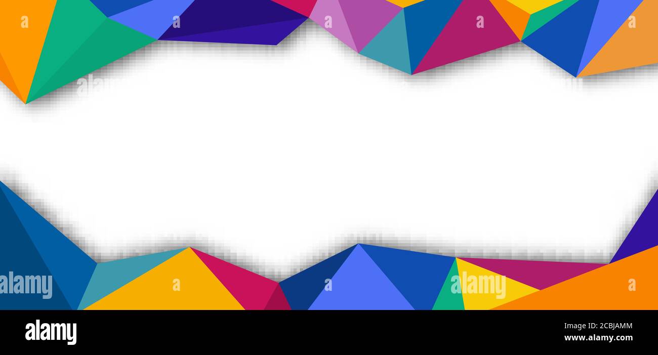 Abstract banner template design colorful low poly art style on white ...