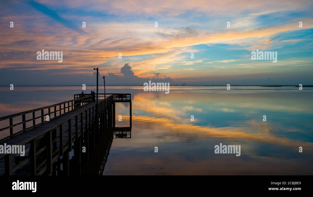 Mobile Bay at sunset Stock Photo - Alamy