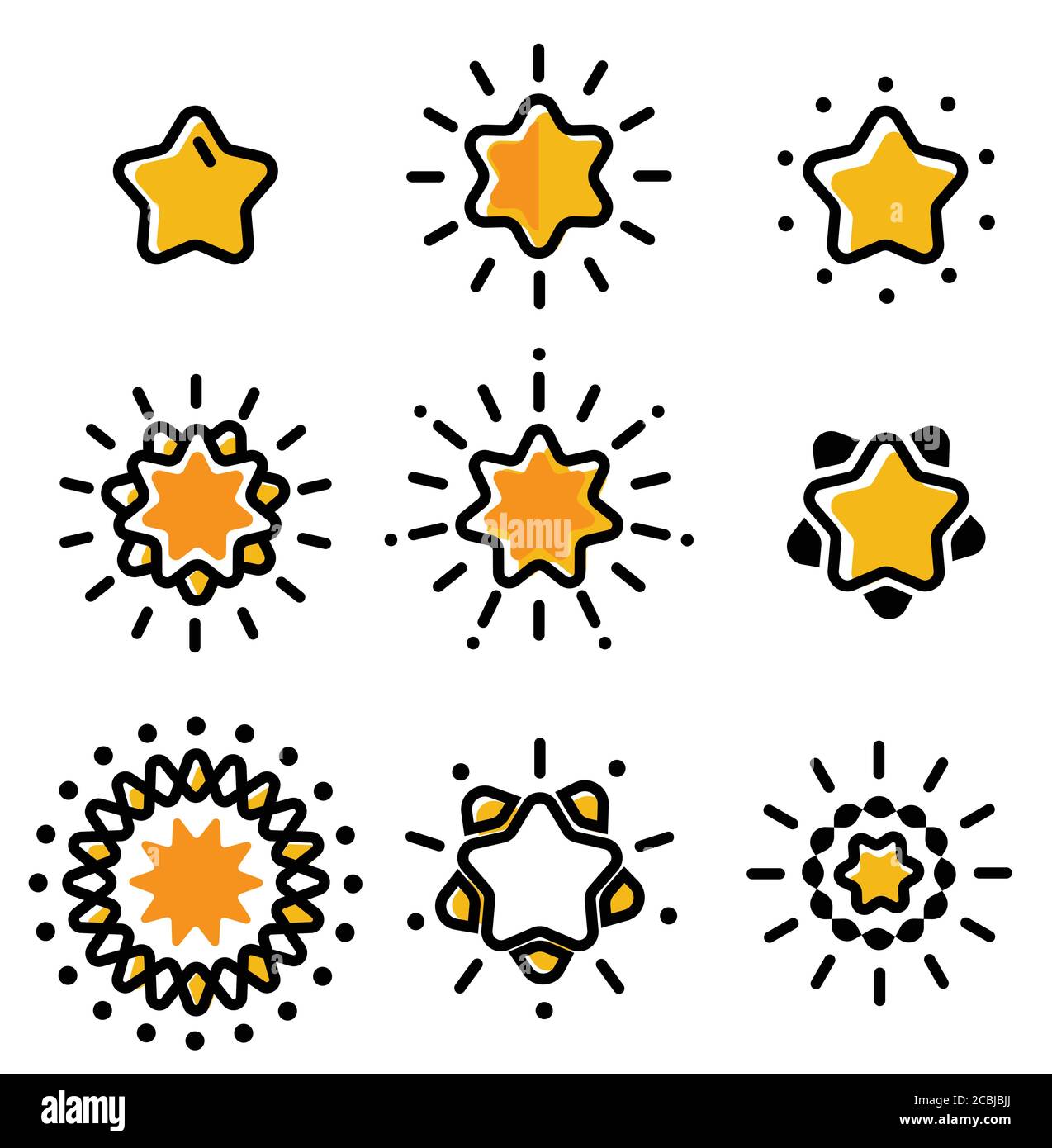 Set of different icons stars. Vector illustration. Vector elements ...