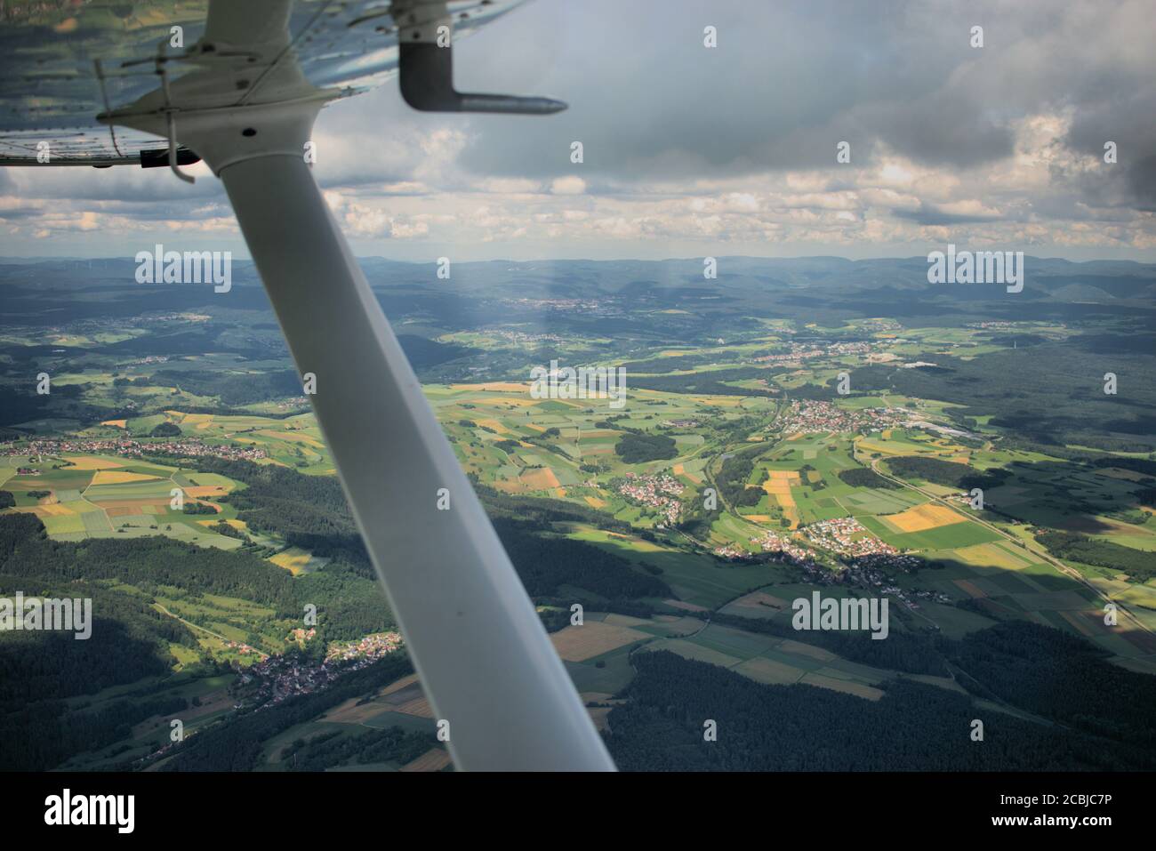 Germany landscape from a propeller plane Stock Photo - Alamy