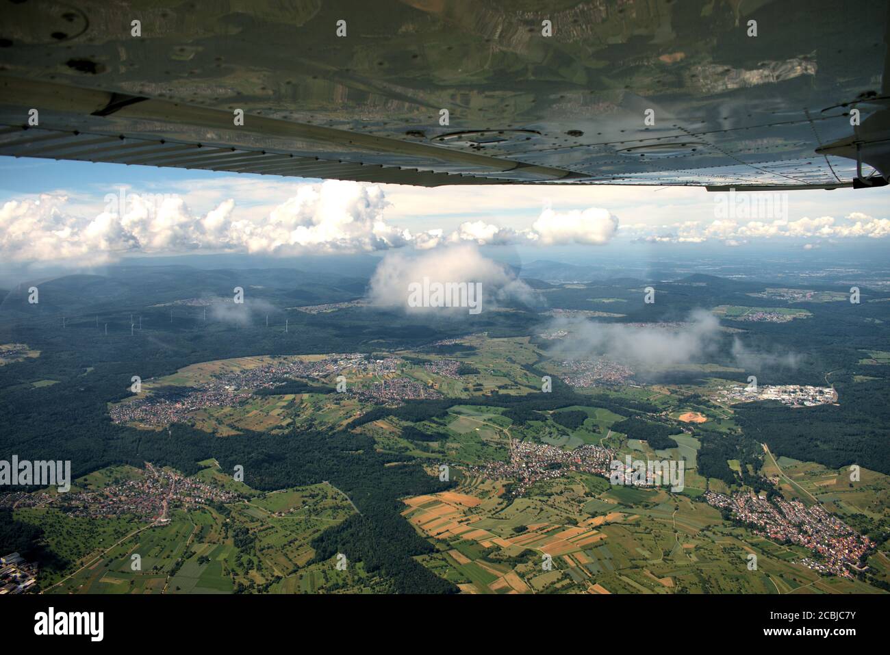 Germany landscape from a propeller plane Stock Photo - Alamy