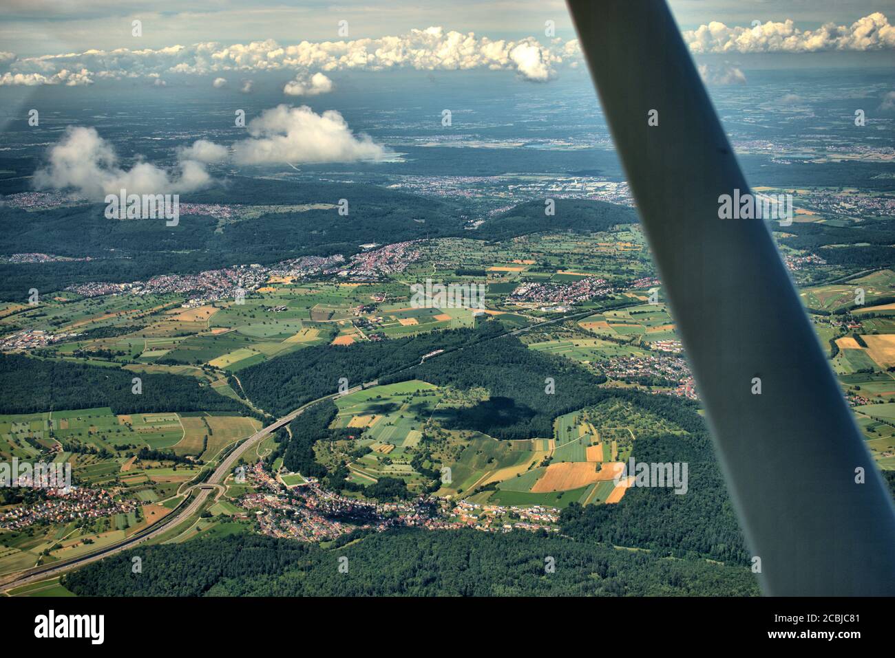 Germany landscape from a propeller plane Stock Photo - Alamy