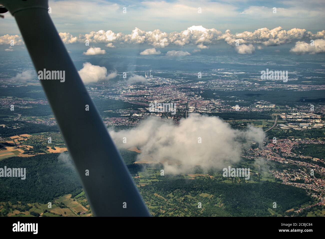 Germany landscape from a propeller plane Stock Photo - Alamy