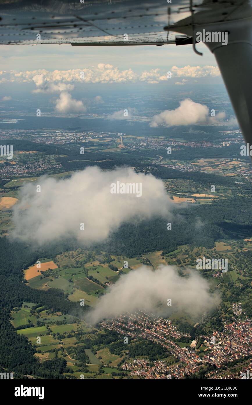 Germany landscape from a propeller plane Stock Photo - Alamy