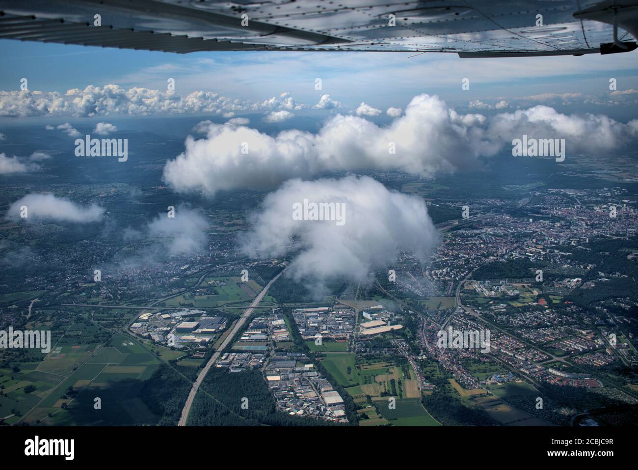 Germany landscape from a propeller plane Stock Photo - Alamy