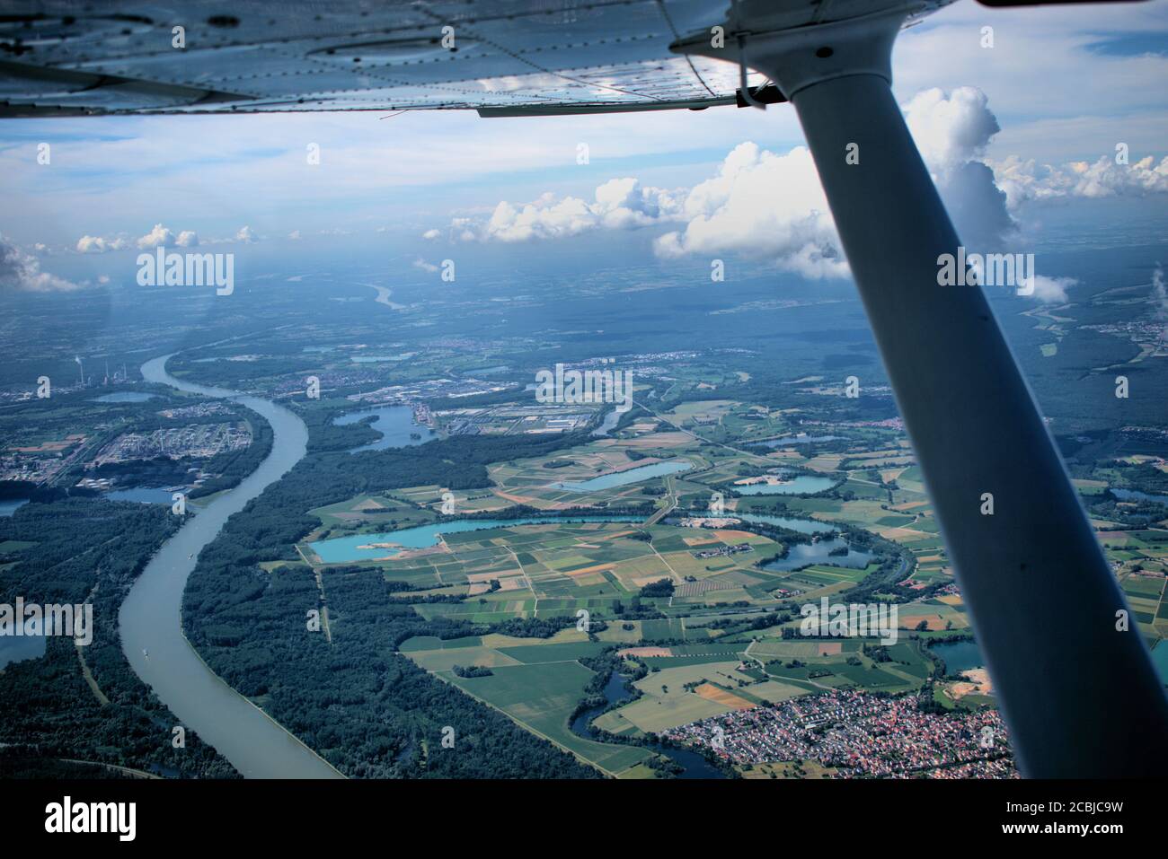 Germany landscape from a propeller plane Stock Photo - Alamy