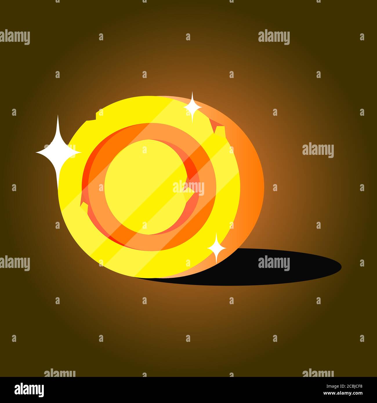 Shiny gold coin - vector illustration Stock Vector Image & Art - Alamy