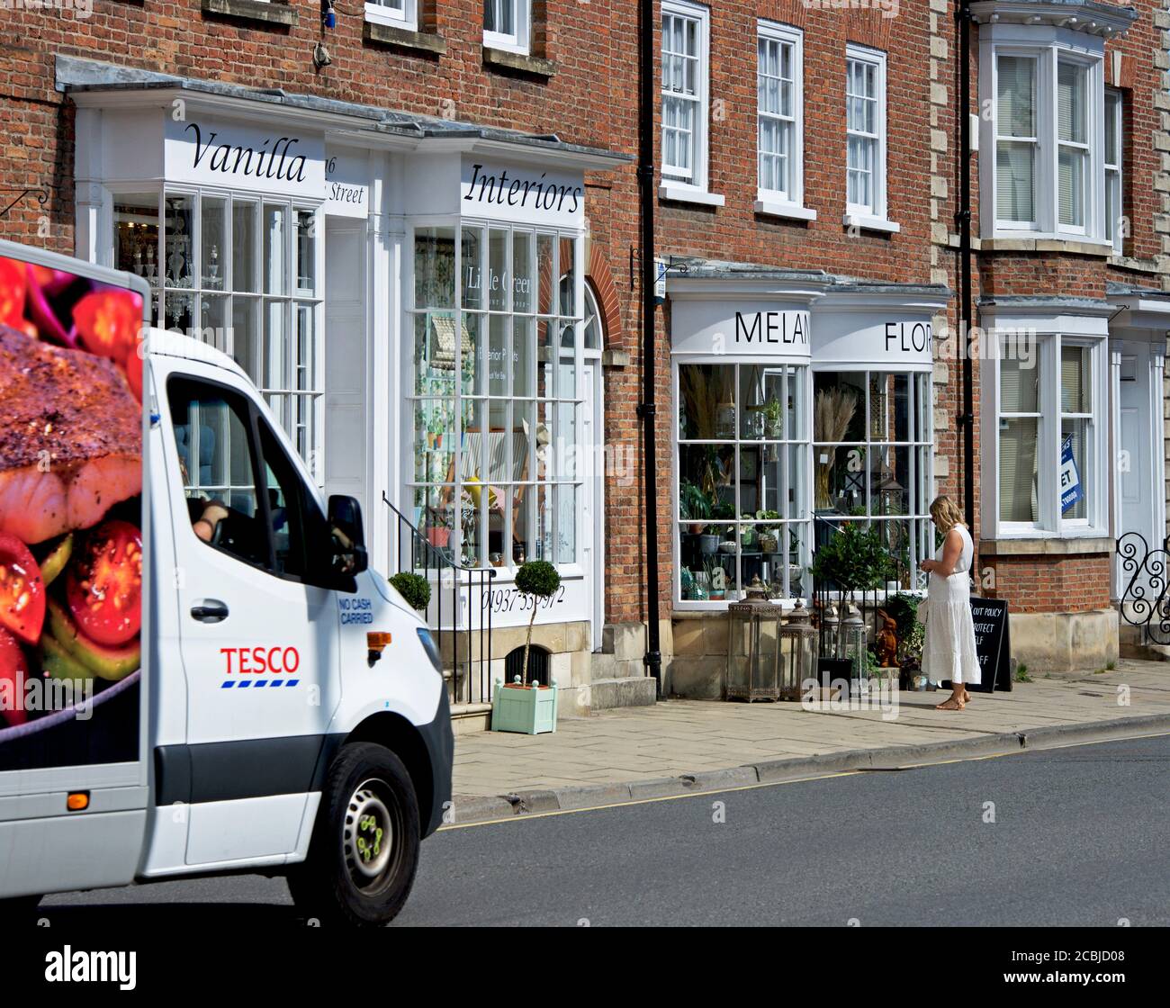 Tesco delivery van in Tadcaster, North Yorkshire, England UK Stock ...