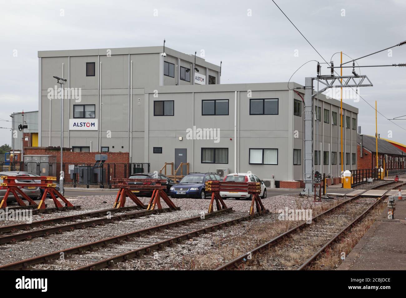 A modular office building in a railway maintenance yard near Birmingham ...