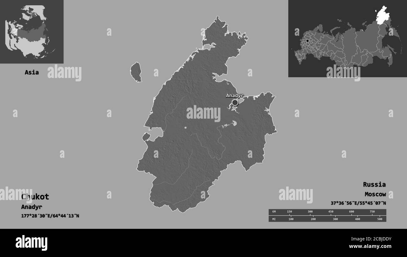 The map of chukotka Black and White Stock Photos & Images - Alamy