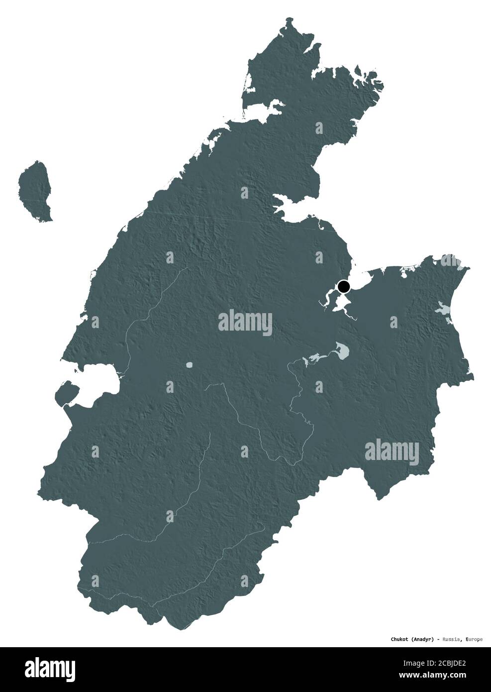 Shape of Chukot, autonomous province of Russia, with its capital ...