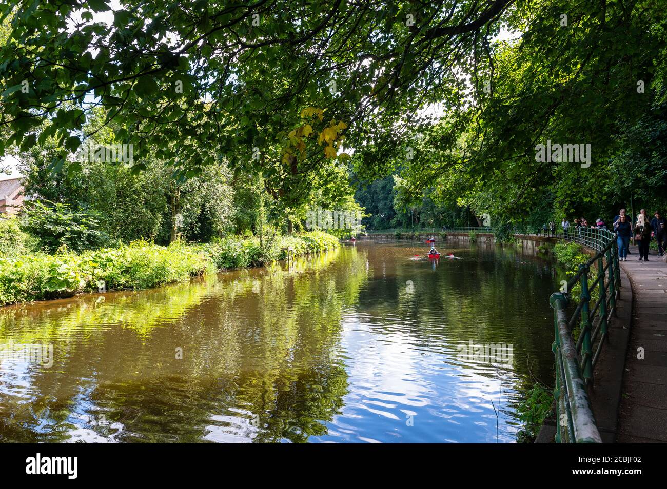 Boating on the River Wansbeck, Morpeth, Northumberland, UK Stock Photo ...