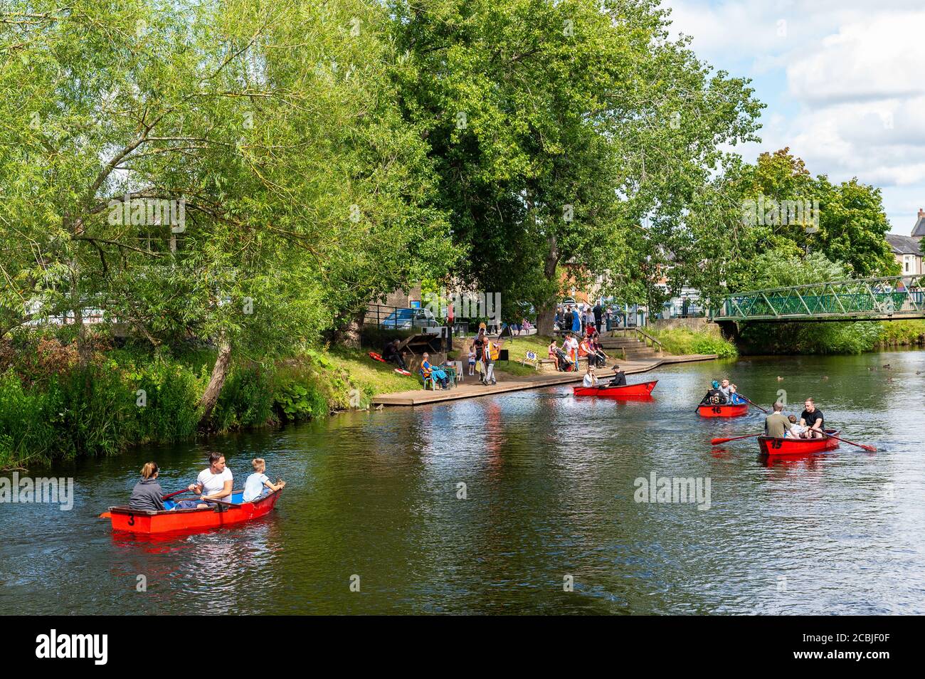 Boating on the River Wansbeck, Morpeth, Northumberland, UK Stock Photo ...